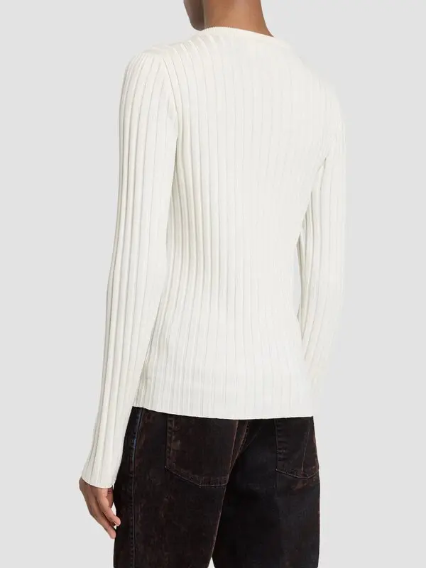 Amiri Logo Script Knit Henley Top