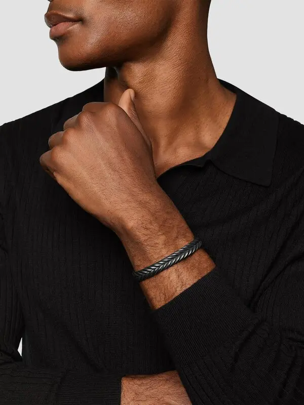 David Yurman Chevron Flex Bracelet In Titanium, 10mm