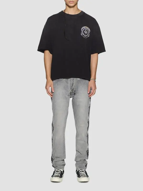 Ksubi Chitch Graphic Cotton Tapered-leg Jeans