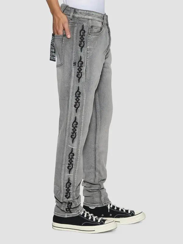 Ksubi Chitch Graphic Cotton Tapered-leg Jeans