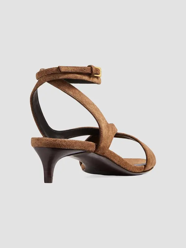 Khaite Liria 35mm Suede Ankle Strap Sandals - Dattero