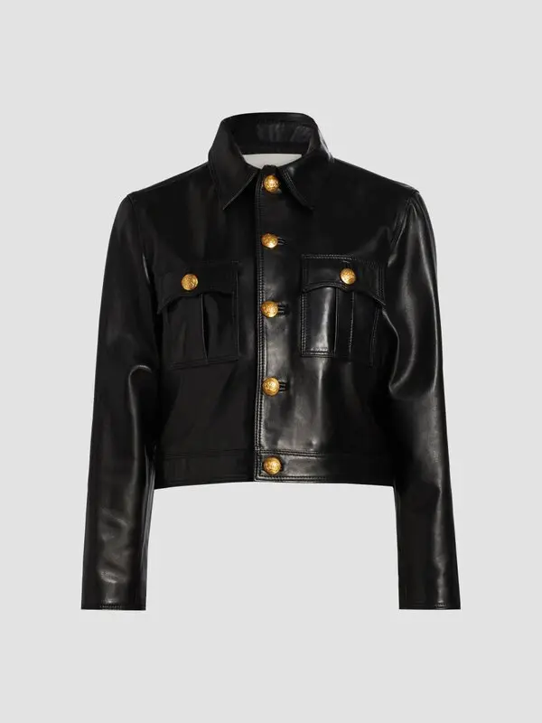 Blk Dnm Leather Jacket 74 - Black