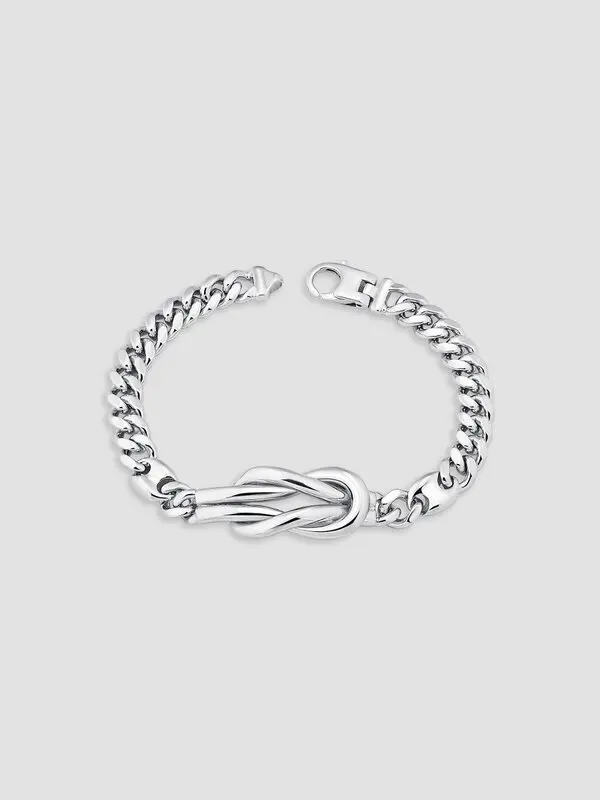 ORADINA Infinity Knot Curb Bracelet In Sterling - Silver