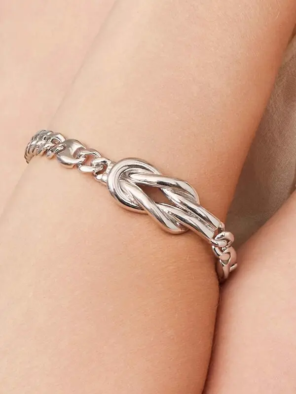 ORADINA Infinity Knot Curb Bracelet In Sterling