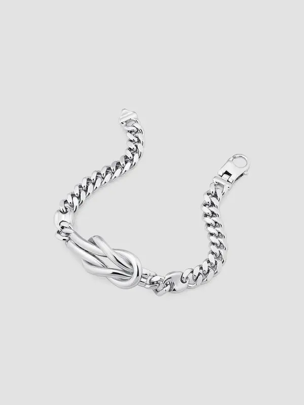 ORADINA Infinity Knot Curb Bracelet In Sterling