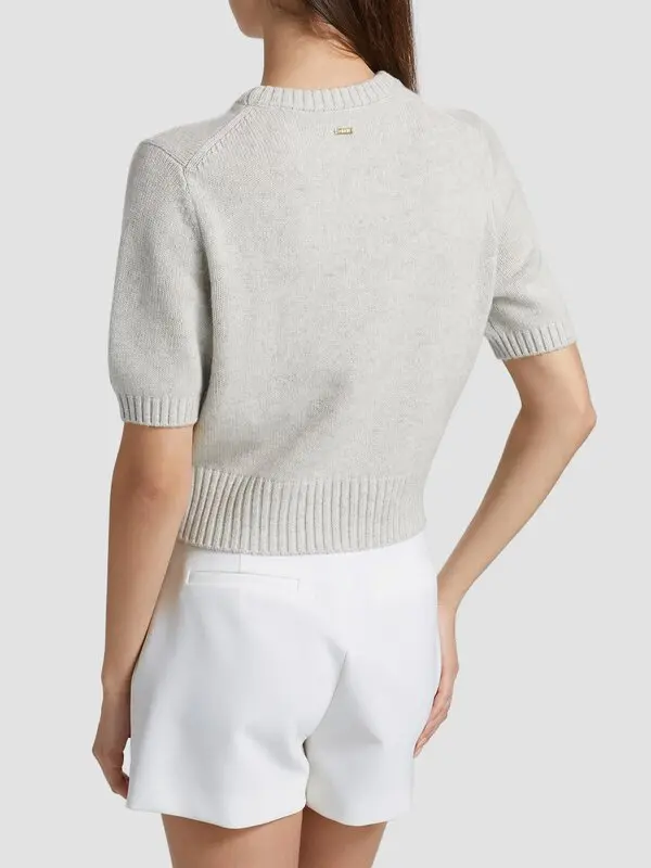 TOCCIN Elsie Wool-cashmere Short-sleeve Sweater - Soft Grey