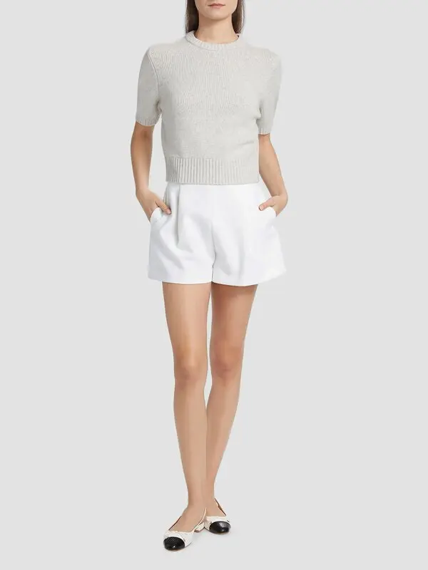 TOCCIN Elsie Wool-cashmere Short-sleeve Sweater - Soft Grey