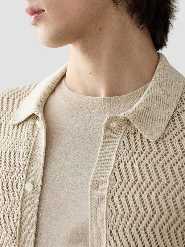 Ralph Lauren Purple Label Textured Cotton Short-sleeve Cardigan