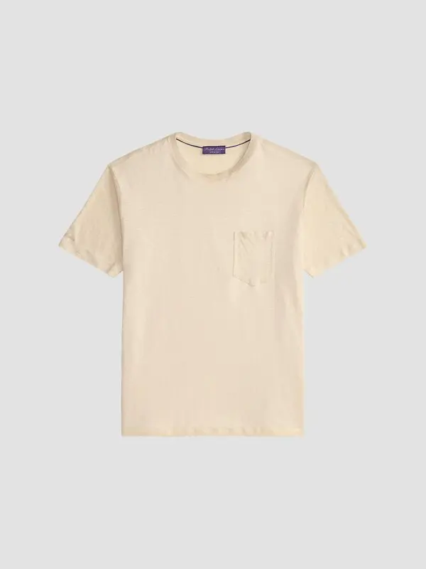 Ralph Lauren Purple Label Pocket Linen Jersey T-shirt - Limestone