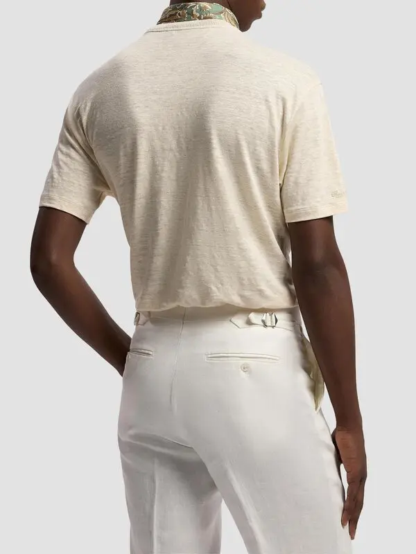 Ralph Lauren Purple Label Pocket Linen Jersey T-shirt - Limestone