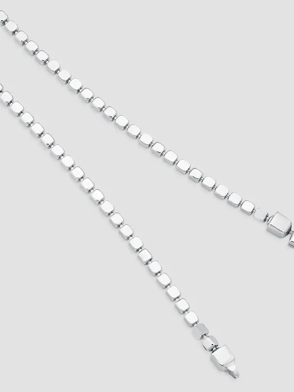 ORADINA Modern Cube Link Necklace In Sterling