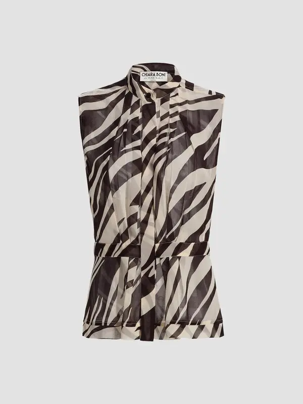 Chiara Boni La Petite Robe Gentia Abstract Georgette Button-down Blouse