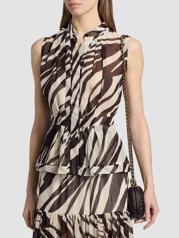 Chiara Boni La Petite Robe Gentia Abstract Georgette Button-down Blouse