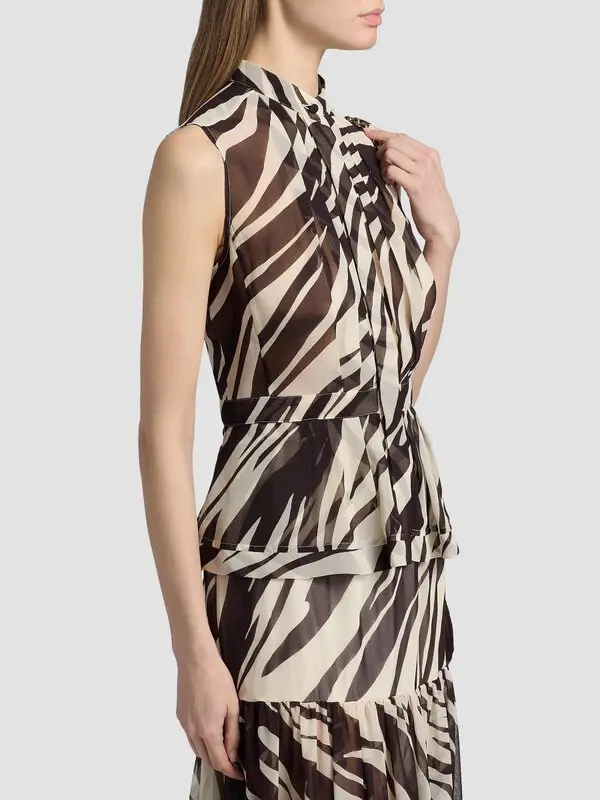 Chiara Boni La Petite Robe Gentia Abstract Georgette Button-down Blouse