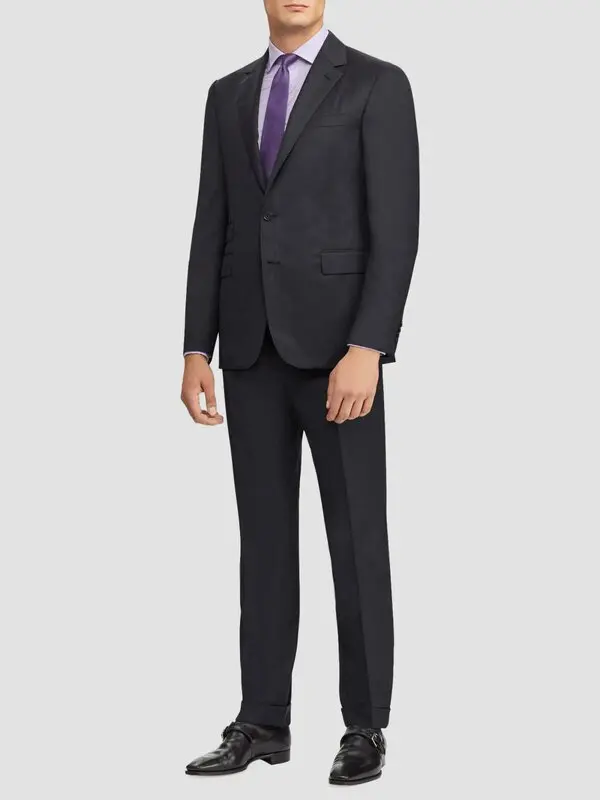 Ralph Lauren Purple Label Gregory Hand-tailored Wool Serge Suit - Charcoal
