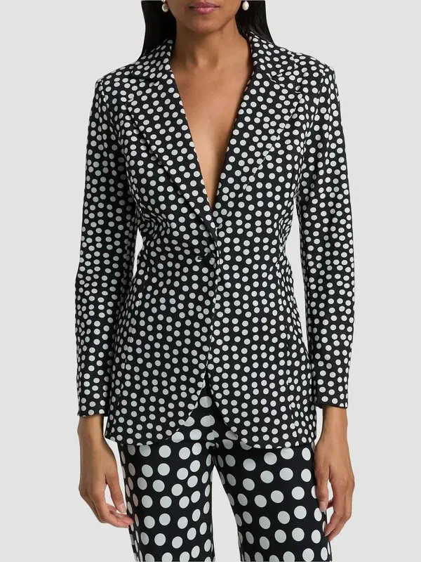 Chiara Boni La Petite Robe Lua Polka Dot Single-breasted Blazer