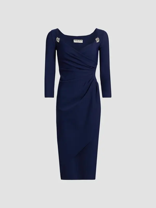 Chiara Boni La Petite Robe Litsa Ruched Cocktail Dress - Navy