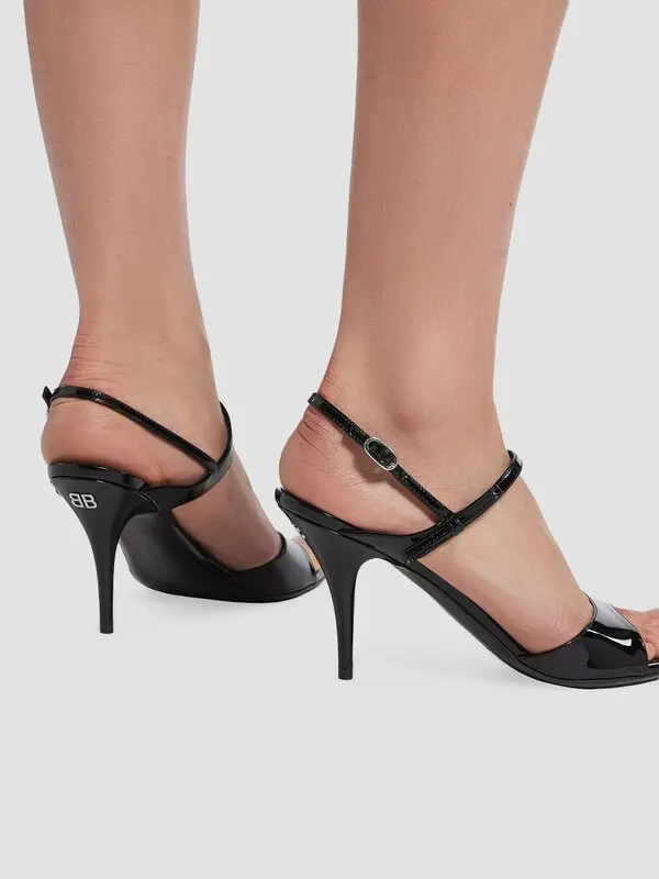 Balenciaga Avenue Bow Heel Sandals - Black