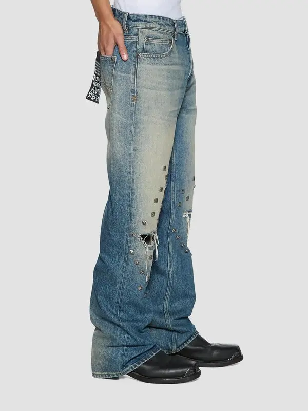 Ksubi Toro Studded Distressed Baggy Jeans