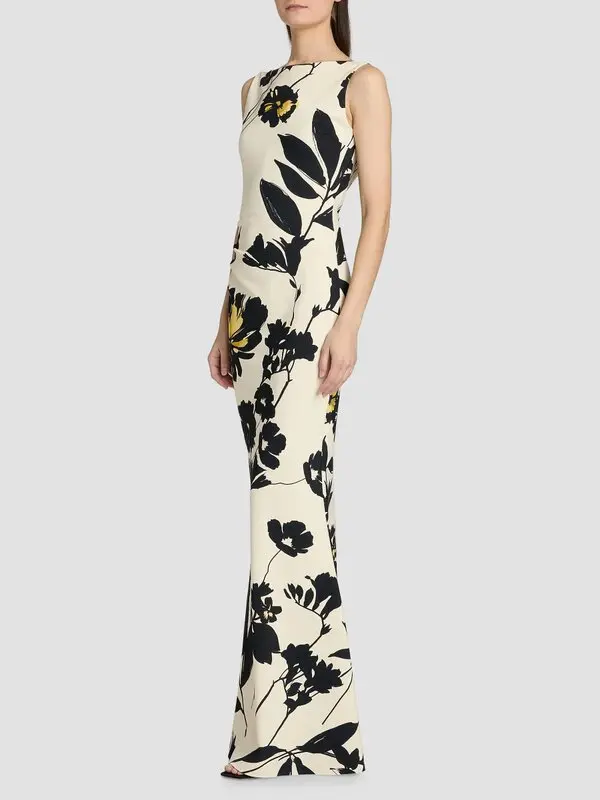 Chiara Boni La Petite Robe Ajour Floral Mermaid Gown