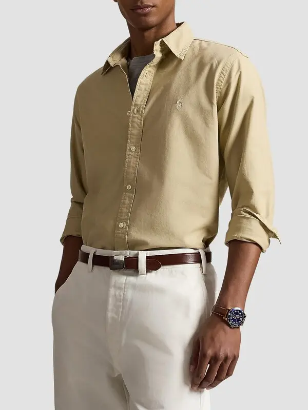 Polo Ralph Lauren Classic Fit Gart-dyed Oxford Shirt - Dune Tan