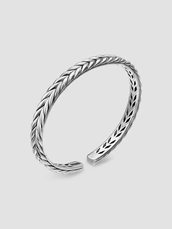 David Yurman Chevron Flex Bracelet In Sterling 6.4mm