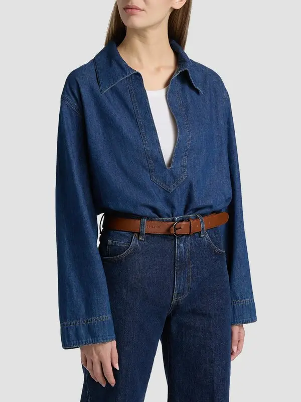 Blk Dnm Denim Tunic Top