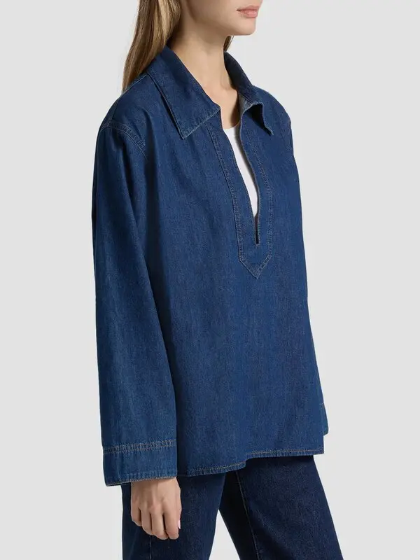 Blk Dnm Denim Tunic Top
