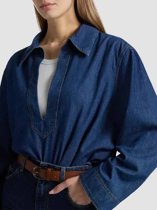 Blk Dnm Denim Tunic Top