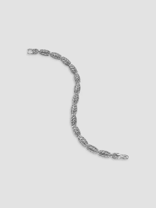 David Yurman Chevron Bead Bracelet In Sterling Silver - Diamond