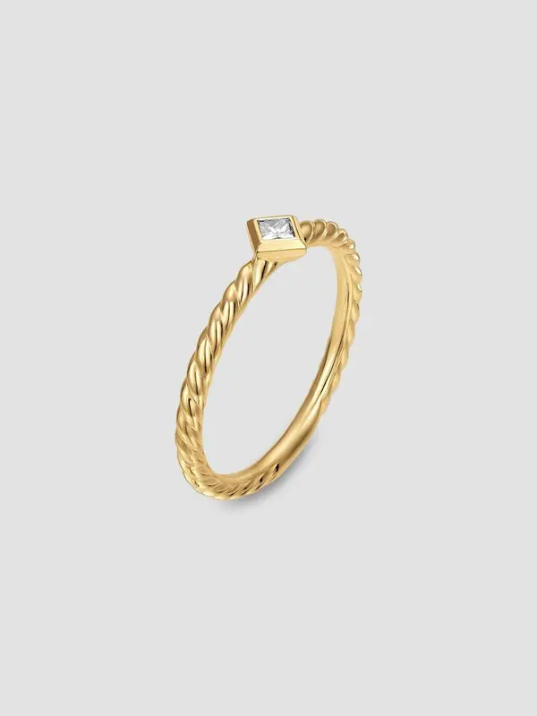 David Yurman Cable Stack Ring In 18k Yellow Gold
