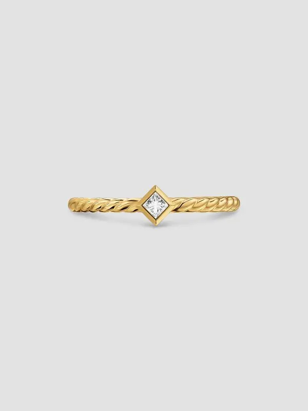 David Yurman Cable Stack Ring In 18k Yellow Gold