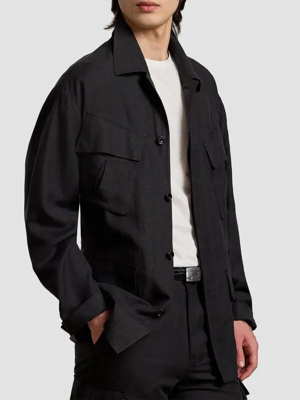 Ralph Lauren Purple Label Silk-linen Field Jacket