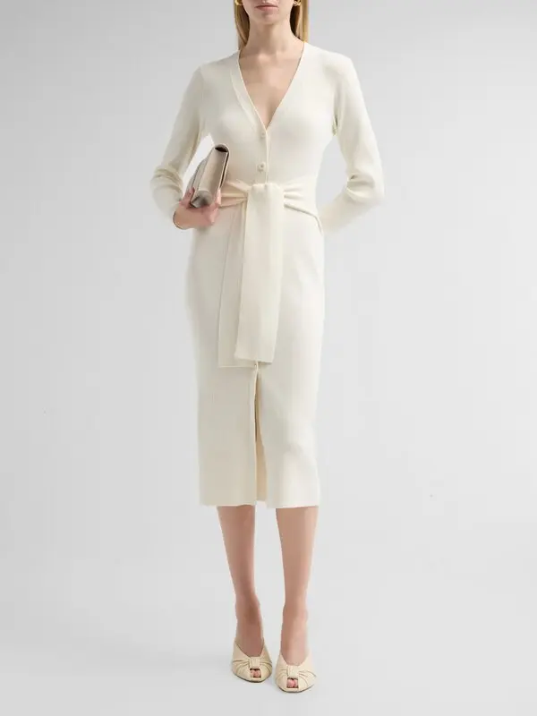 TOCCIN Lara Tie-waist Cardigan Midi Dress