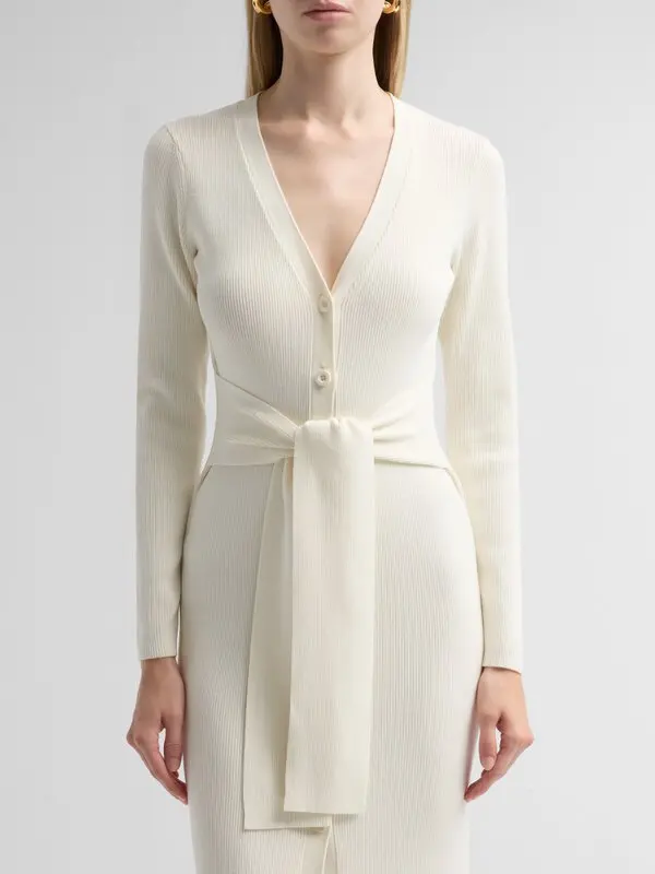 TOCCIN Lara Tie-waist Cardigan Midi Dress