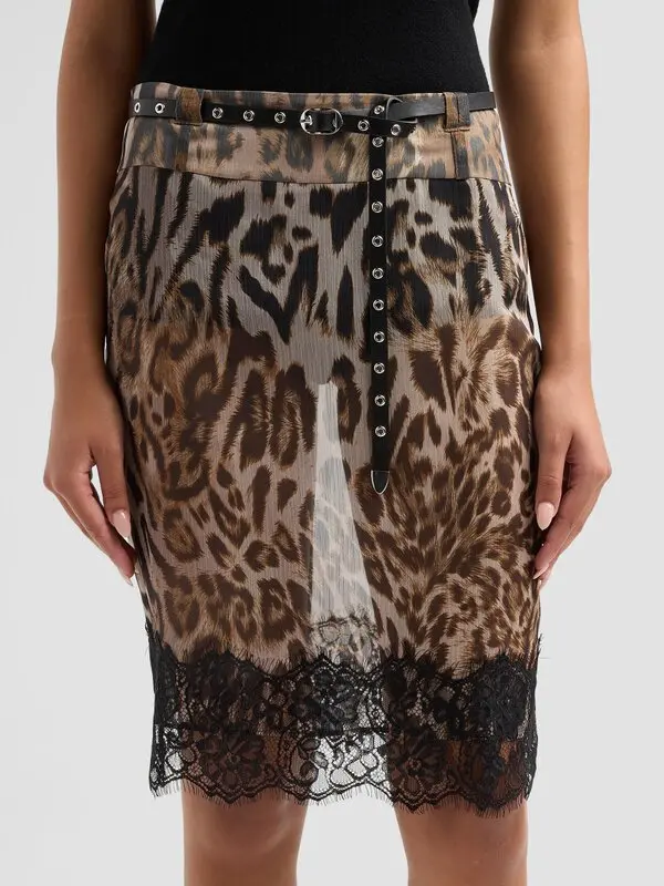 Ksubi Higher Than Heaven Mara Leopard-print Chiffon Skirt