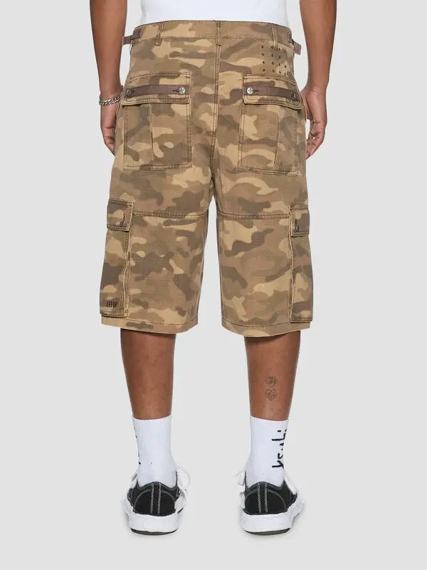 Ksubi Troop Camouflage Cargo Shorts - Tan