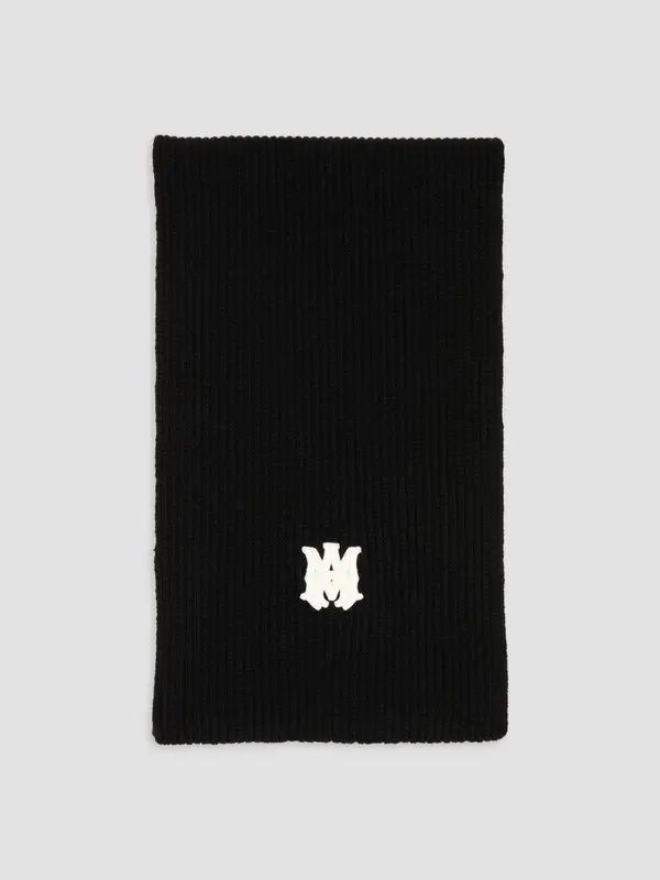 Amiri Logo Virgin Wool Scarf - Black