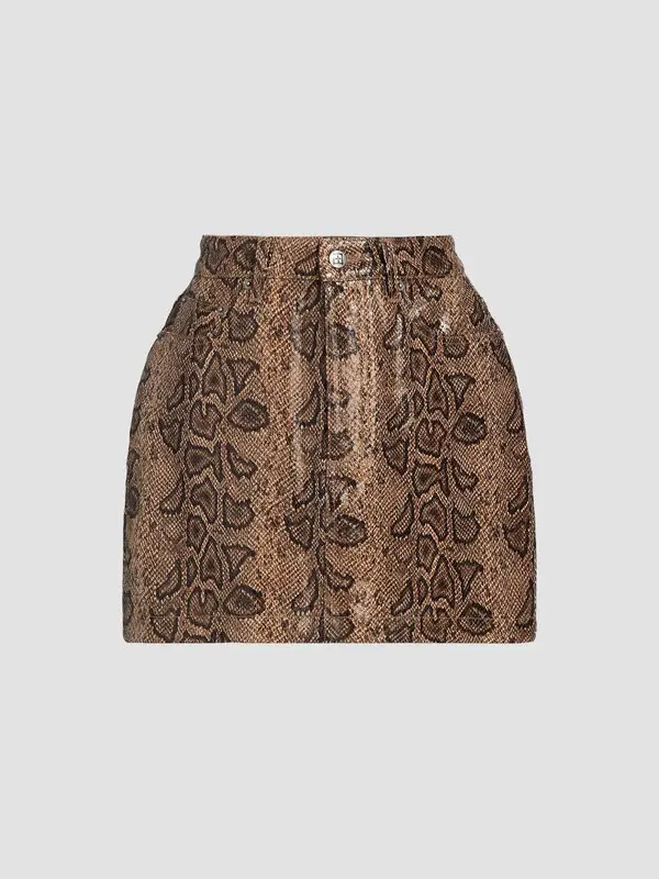 Ksubi New World Error Super X Snakebite Faux-leather Miniskirt