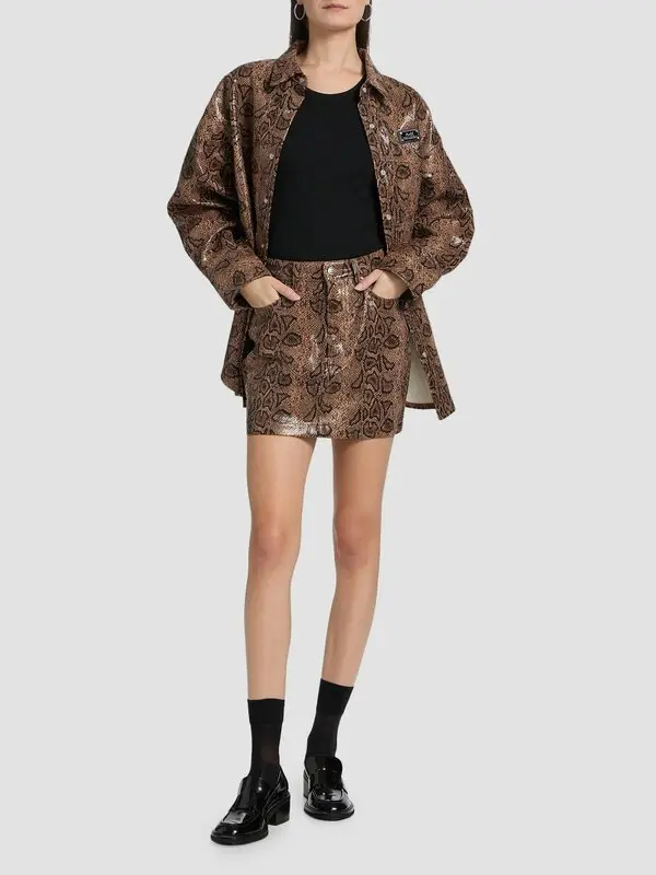 Ksubi New World Error Super X Snakebite Faux-leather Miniskirt