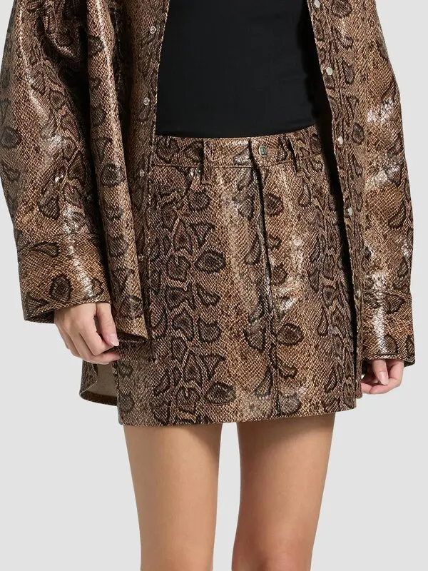 Ksubi New World Error Super X Snakebite Faux-leather Miniskirt