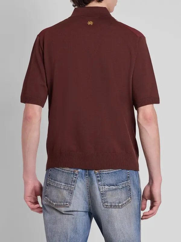 Amiri Abstract Paneled Wool-blend Short-sleeve Shirt