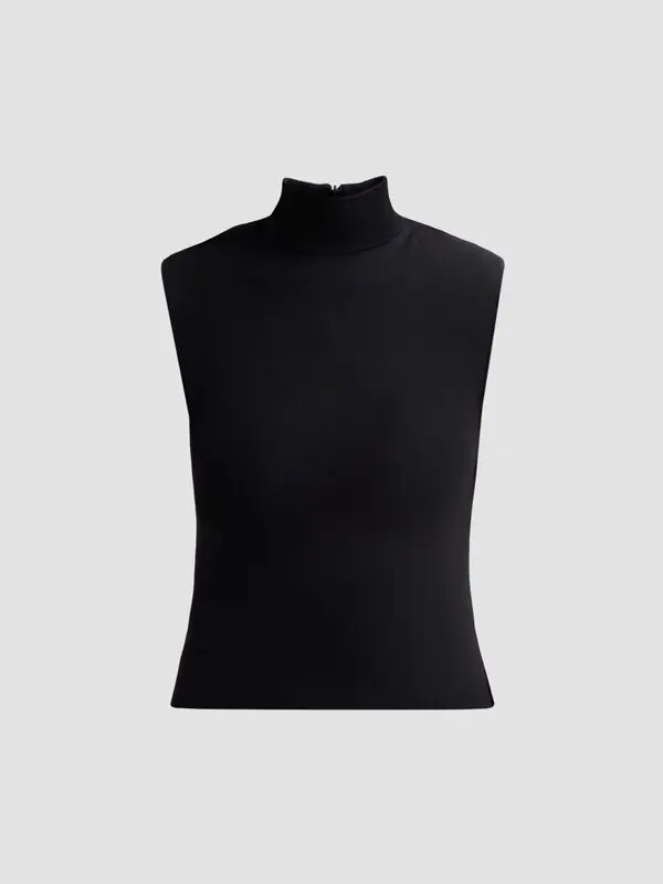 TOCCIN Diala Sleeveless Rib-knit Top - Jet