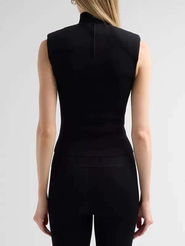 TOCCIN Diala Sleeveless Rib-knit Top - Jet