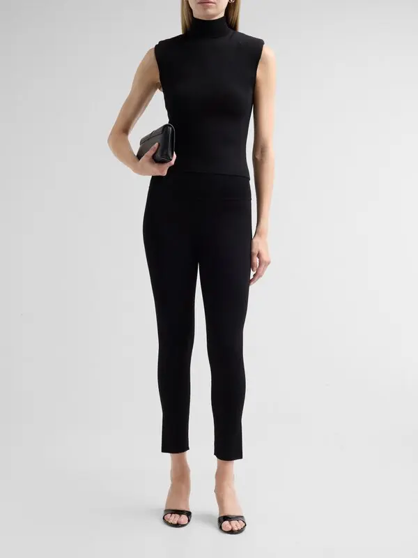 TOCCIN Diala Sleeveless Rib-knit Top - Jet