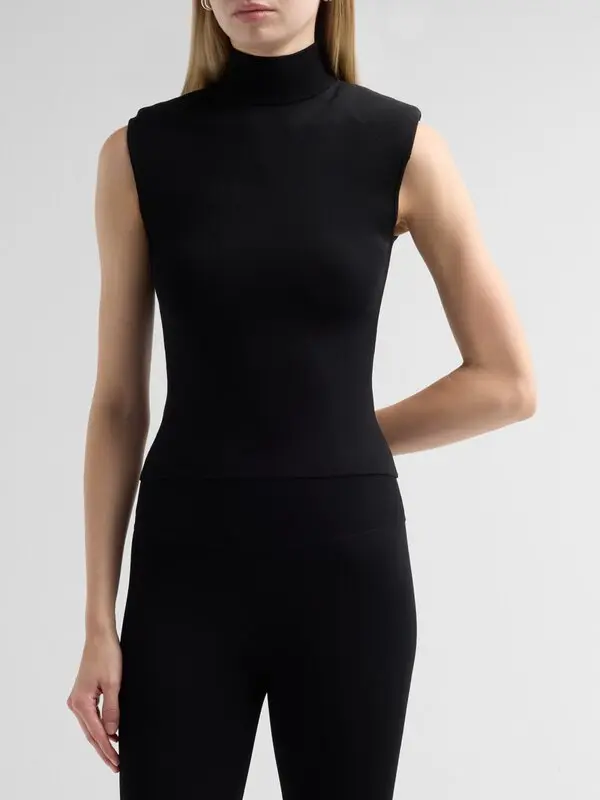 TOCCIN Diala Sleeveless Rib-knit Top - Jet