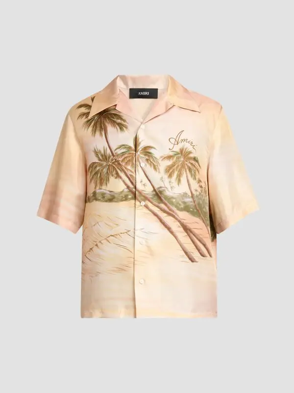 Amiri Palms Printed Silk Camp Shirt