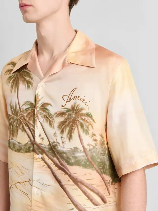 Amiri Palms Printed Silk Camp Shirt