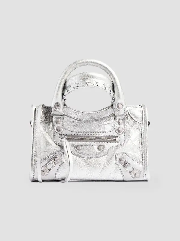 Balenciaga Le City Nano Top Handle Bag - Silver