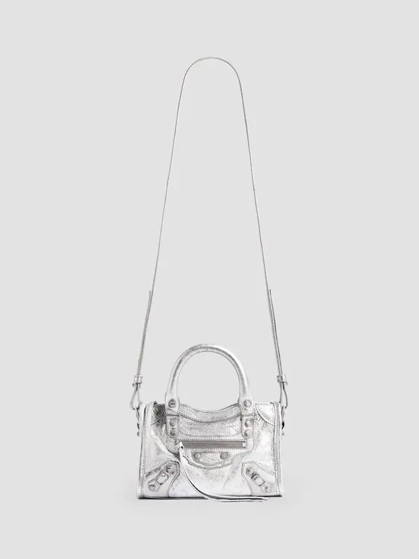Balenciaga Le City Nano Top Handle Bag - Silver